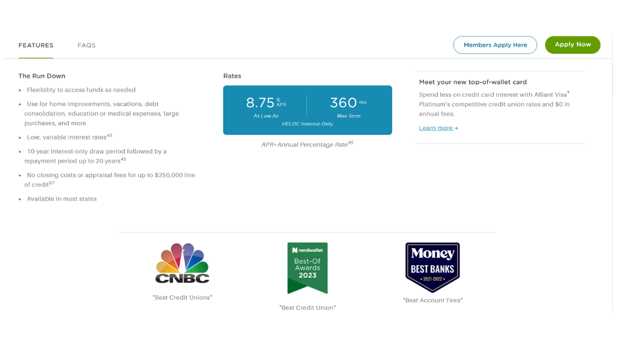 Alliant Credit Union HELOC review: Up to $250K - Stealth Capitalist